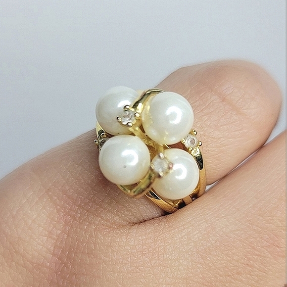 Seta | Jewelry | Vintage Seta Pearl Gold Tone Ring | Poshmark